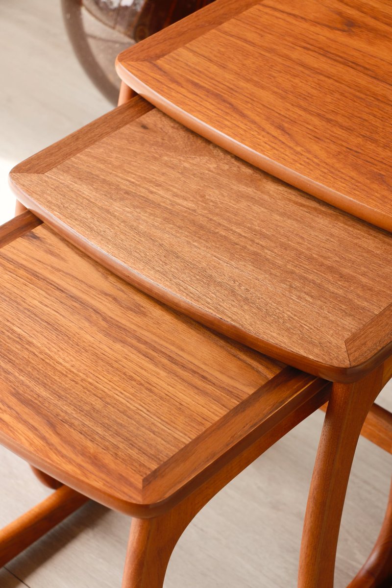 Vintage Teak Nesting Tables from Nathan, 1960s, Set of 3 for sale at Pamono