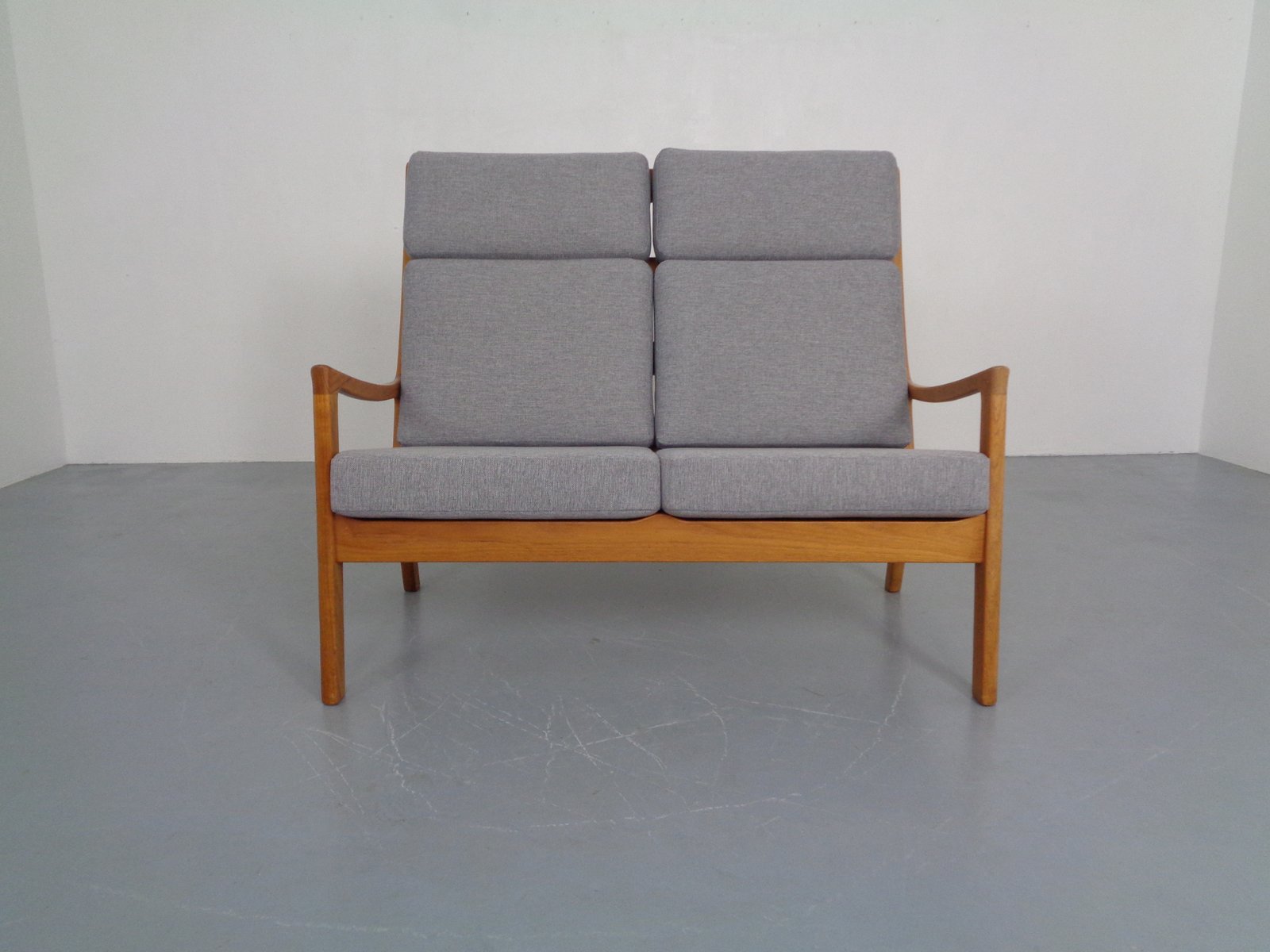 Danish Senator High-Back Teak 2-Seater Sofa by Ole Wanscher for Poul ...