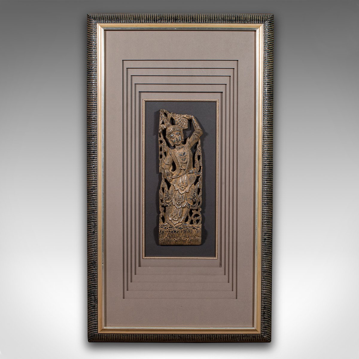 Large Vintage Framed Wall Display Panels with Relief Figures, 1980s ...