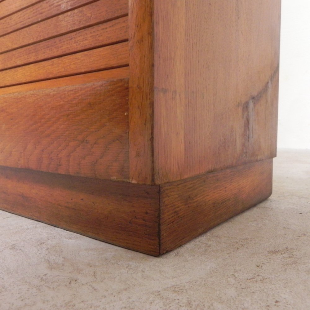 Oak Roller Shutter Box with Two Shutters, 1950s for sale at Pamono