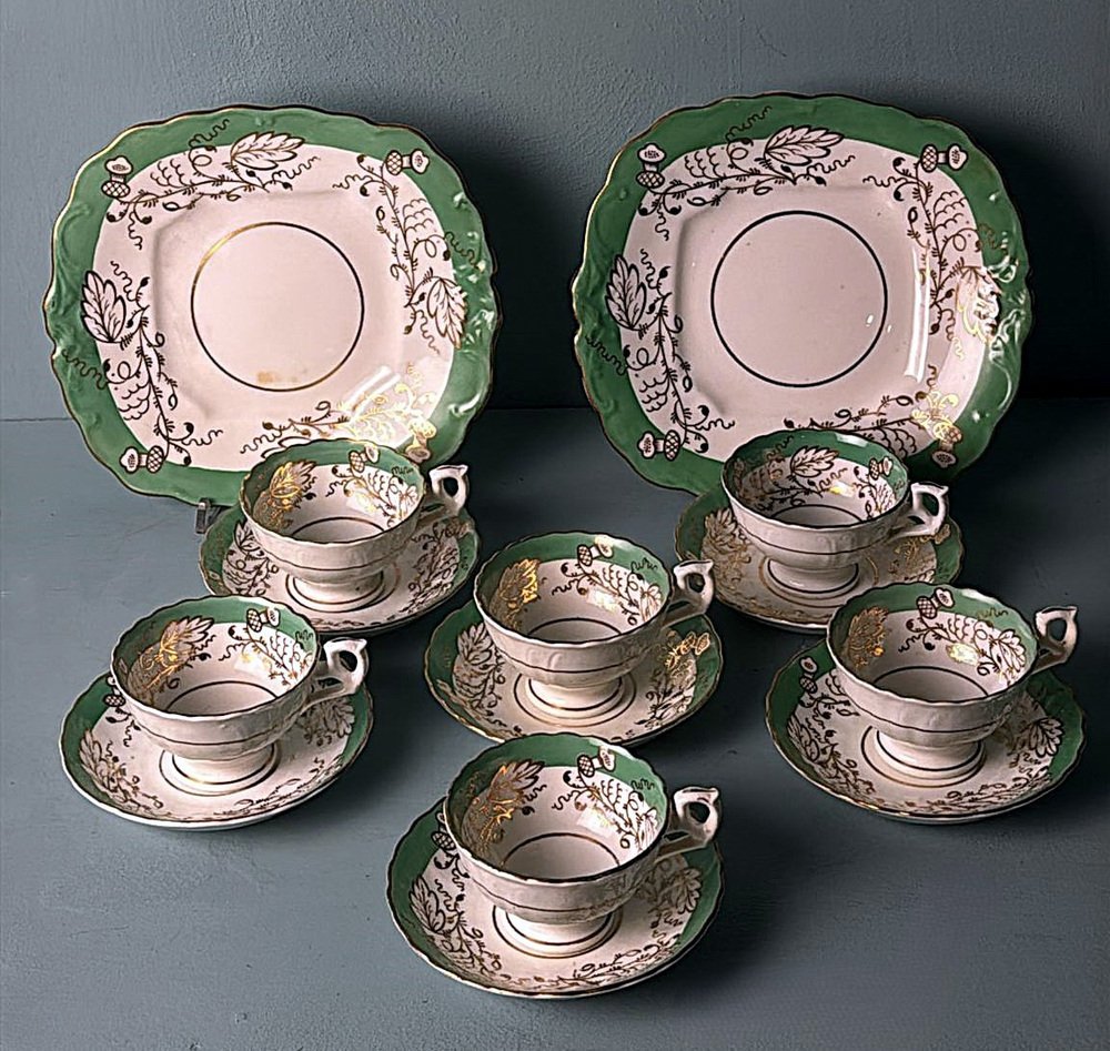 Napoleon III Style Porcelain Coffee Set, 1880, Set of 14 for sale at Pamono