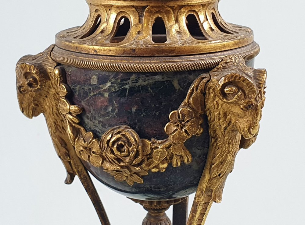 Antique 19th Century French Gilt Bronze and Marble Cassolettes, Set of ...