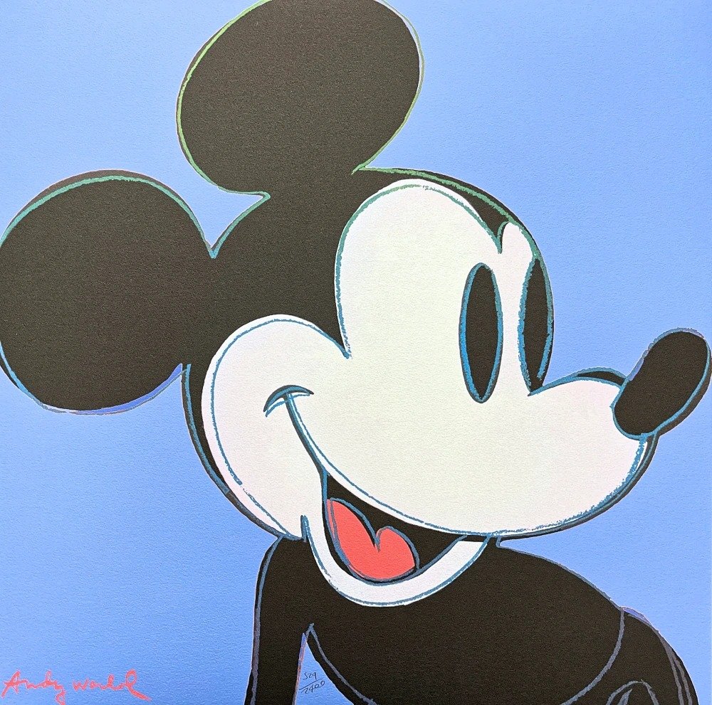 After Andy Warhol, Mickey Mouse Light Blue, 1980s, Print for sale at Pamono