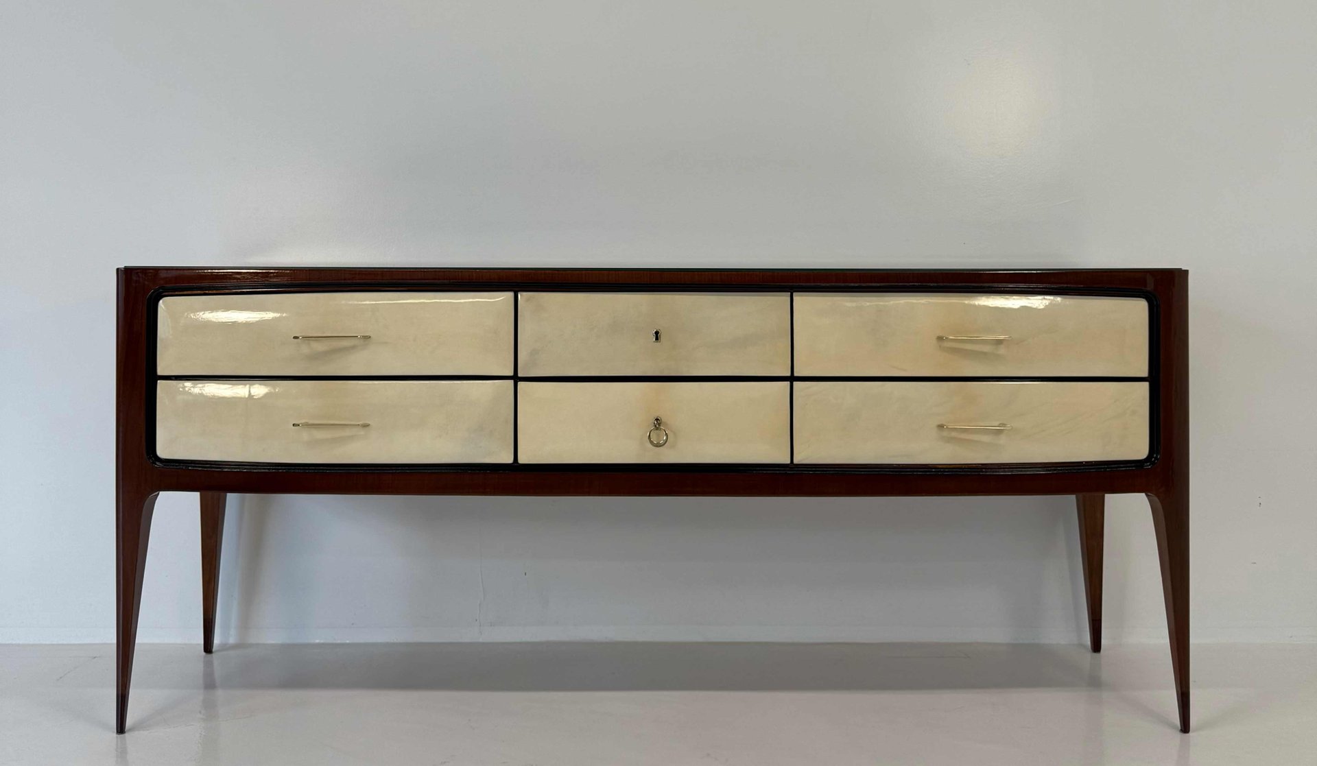 Parchment and Walnut Chest of Drawers by Paolo Buffa, 1950s for sale at ...