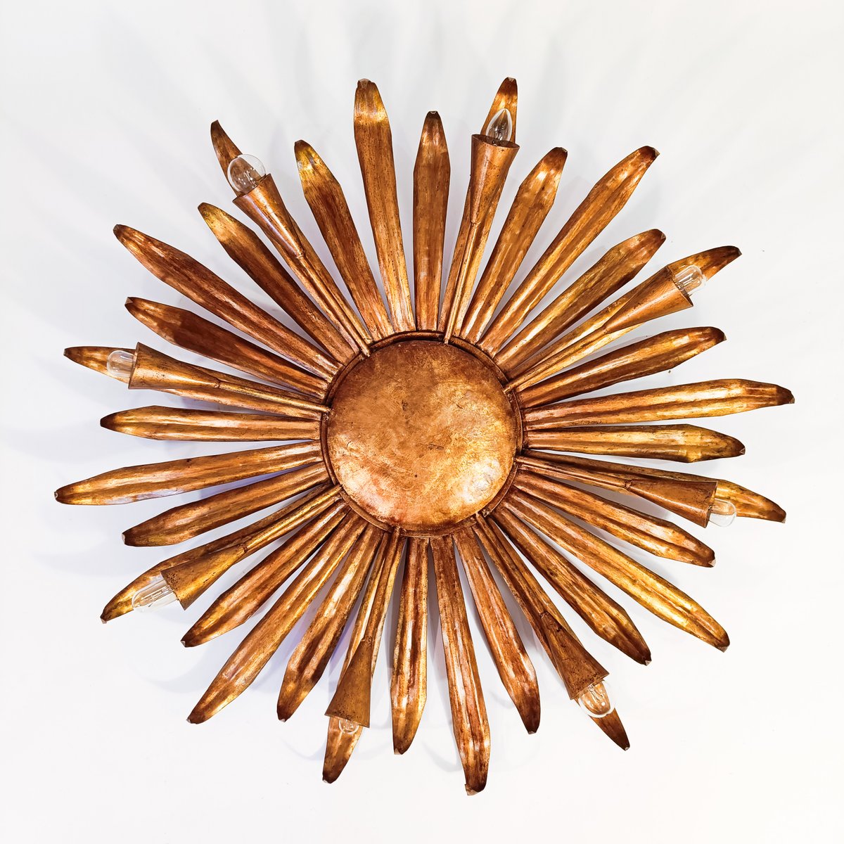 Spanish Brutalist Sunburst Ceiling Panel by Ferroarte, 1960s for sale ...