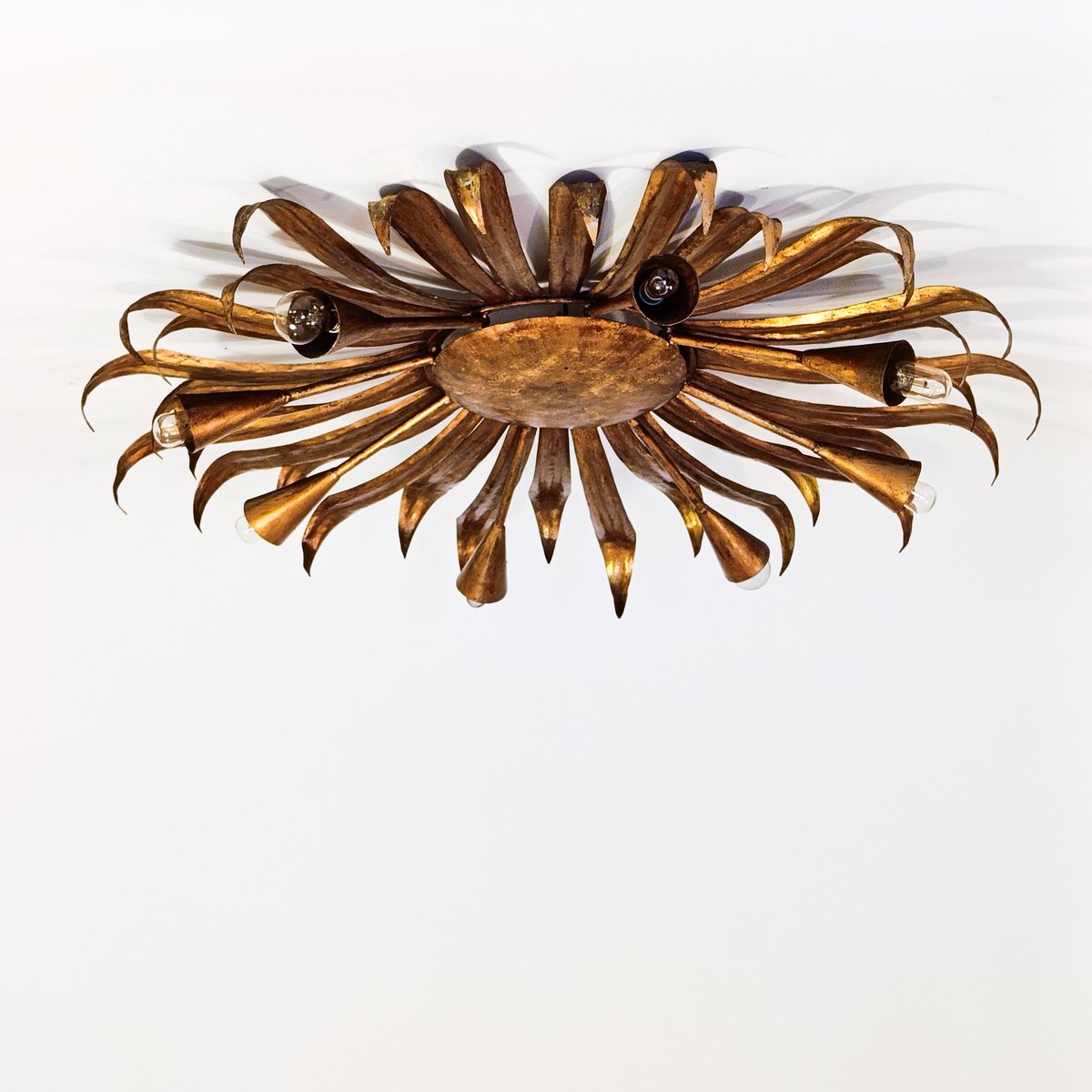 Spanish Brutalist Sunburst Ceiling Panel by Ferroarte, 1960s for sale ...