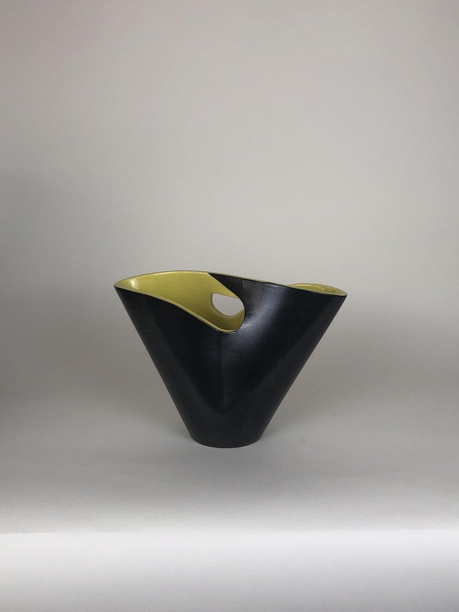 Yellow Infini Vase by Fernand Elchinger, 1950s for sale at Pamono