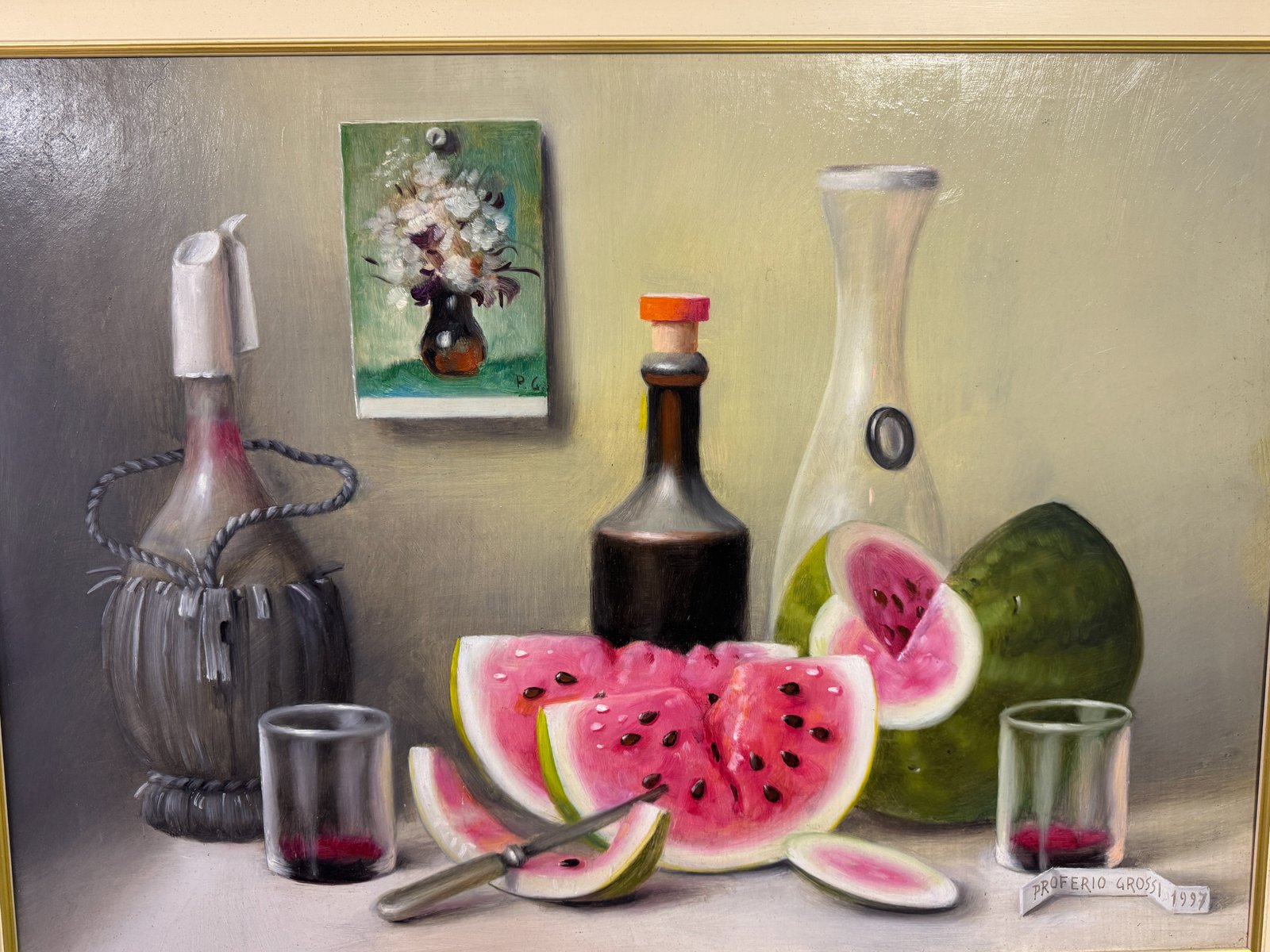 Proferio Grossi, Still Life with Watermelons, 1997, Oil on Canvas for ...