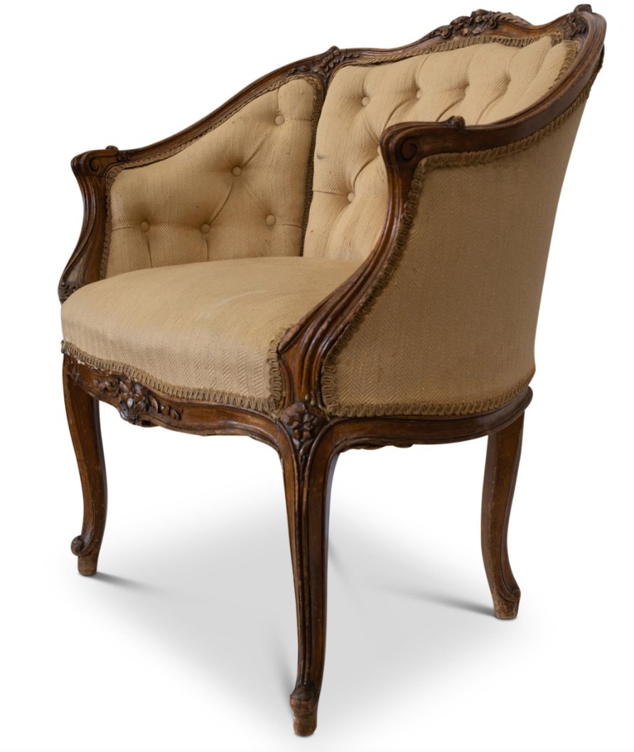 Antique Louis XVI French Carved Walnut and Buttonback Love Seat for ...