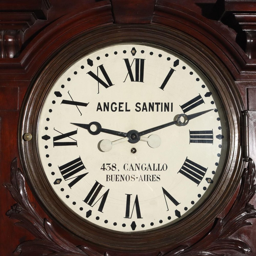 Large Industrial Mahogany Clock for sale at Pamono