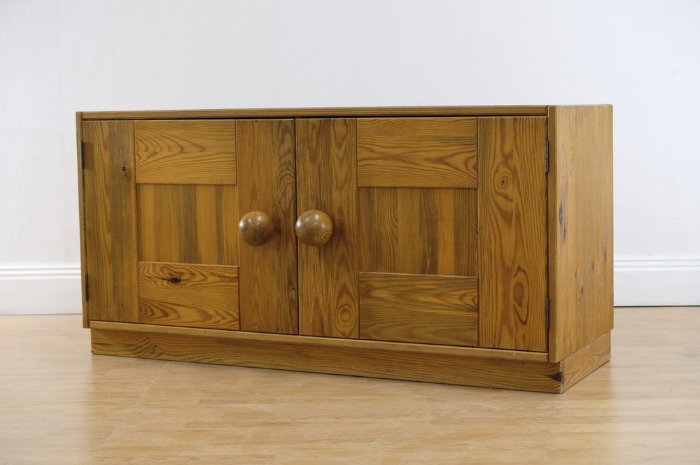 Swedish Modern Brutalist Pine Sideboard attributed to Sven Larsson, 1970s for sale at Pamono