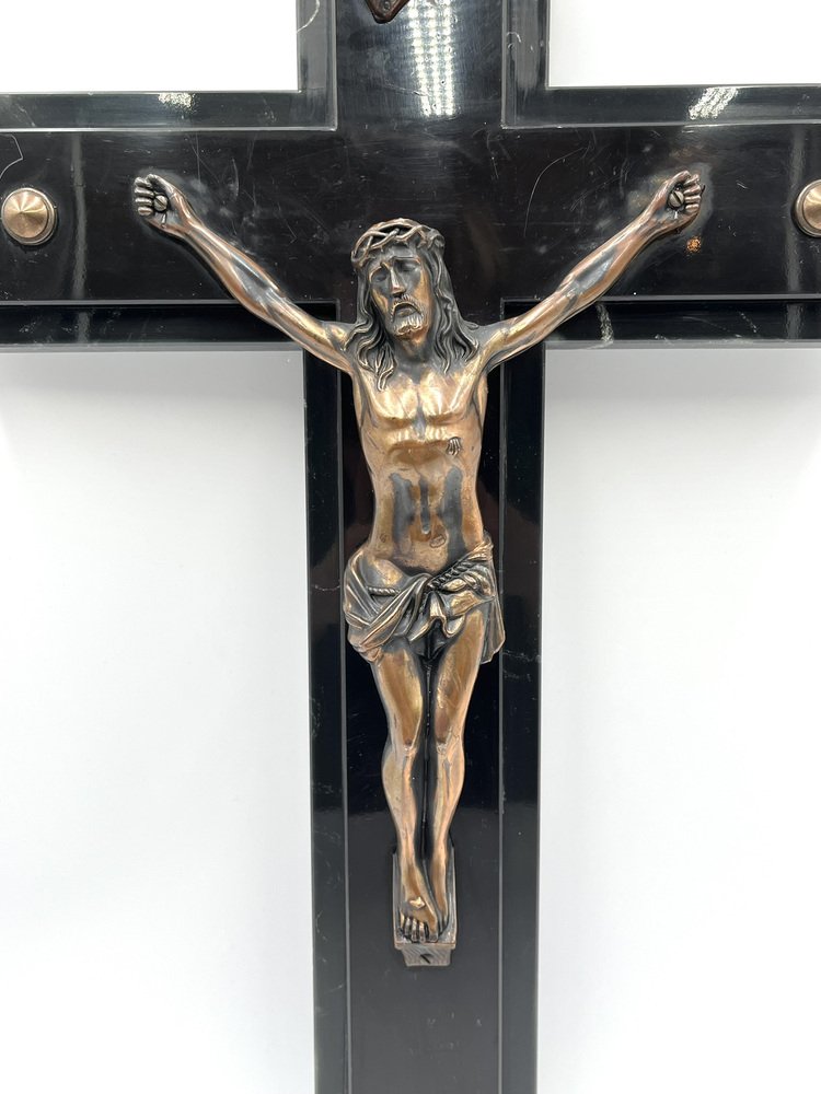 Large Late 19th Century Corpus Christi Crucifix in Copper and Bakelite ...