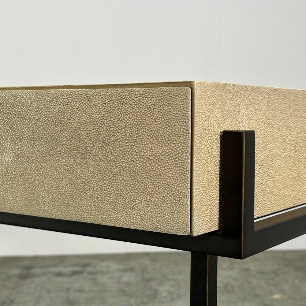 Simone Faux Shagreen Leather Desk by Lillian August for sale at Pamono