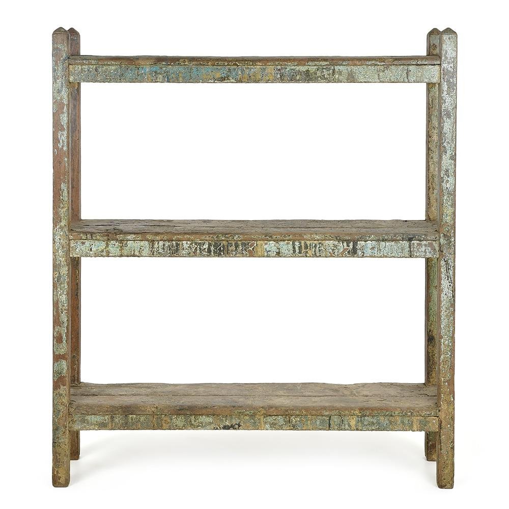 Shelf on Patinated Wooden Legs for sale at Pamono