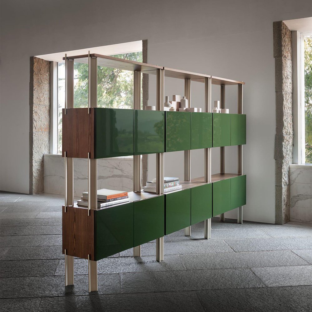 Flexor Green Wood & Metal Bookshelf by Gio Ponti for sale at Pamono