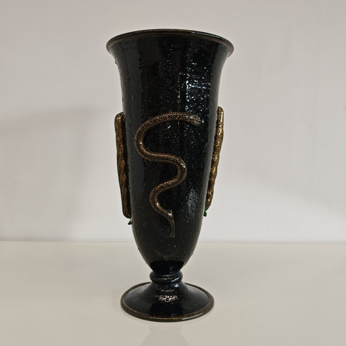 Artistic Murano Glass Vase, Snake Decoration, Pulegoso Napoleone ...
