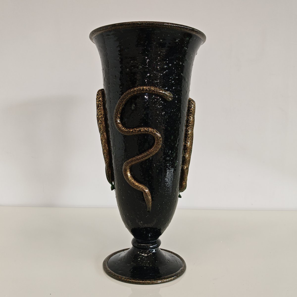 Artistic Murano Glass Vase, Snake Decoration, Pulegoso Napoleone ...