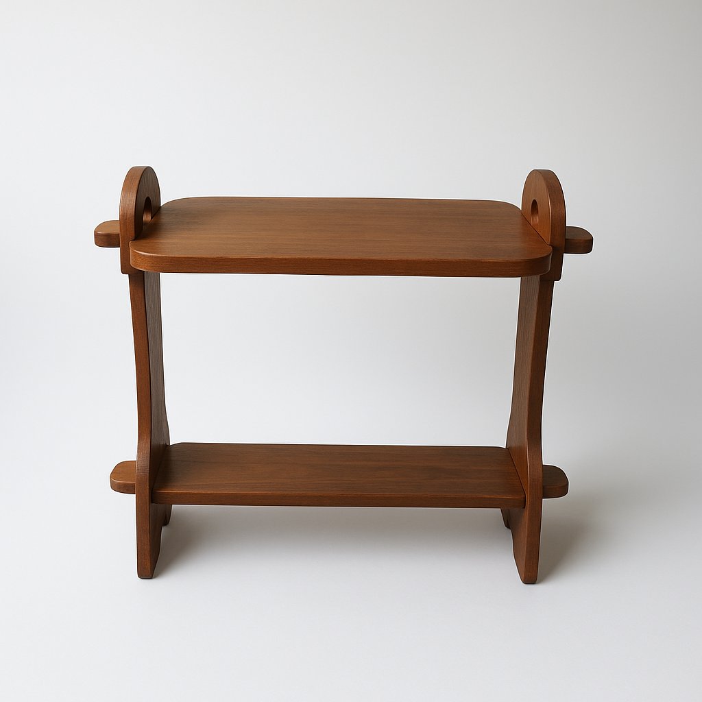 Brutalist Side Table in Exotic Wood, 1950s for sale at Pamono