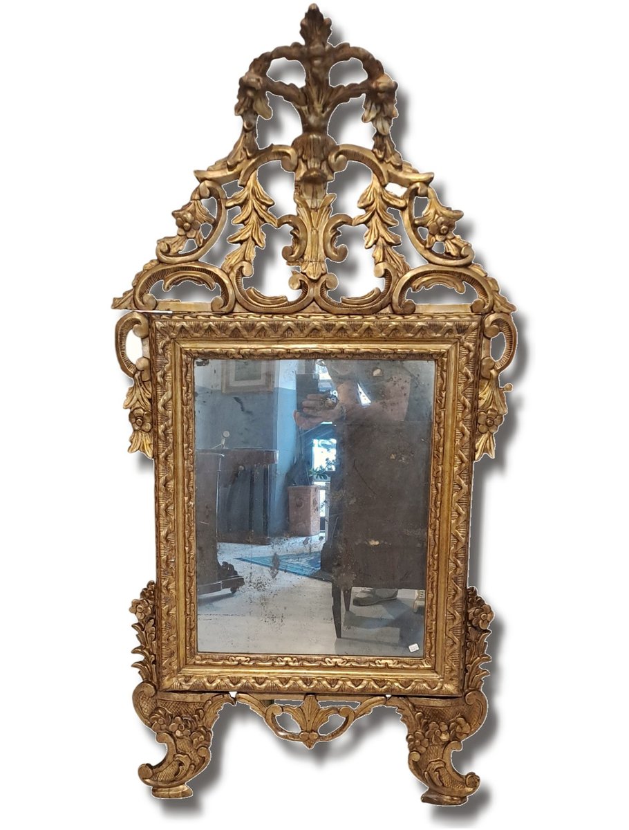 Antique Gilded Mecca Mirror, 1700s for sale at Pamono