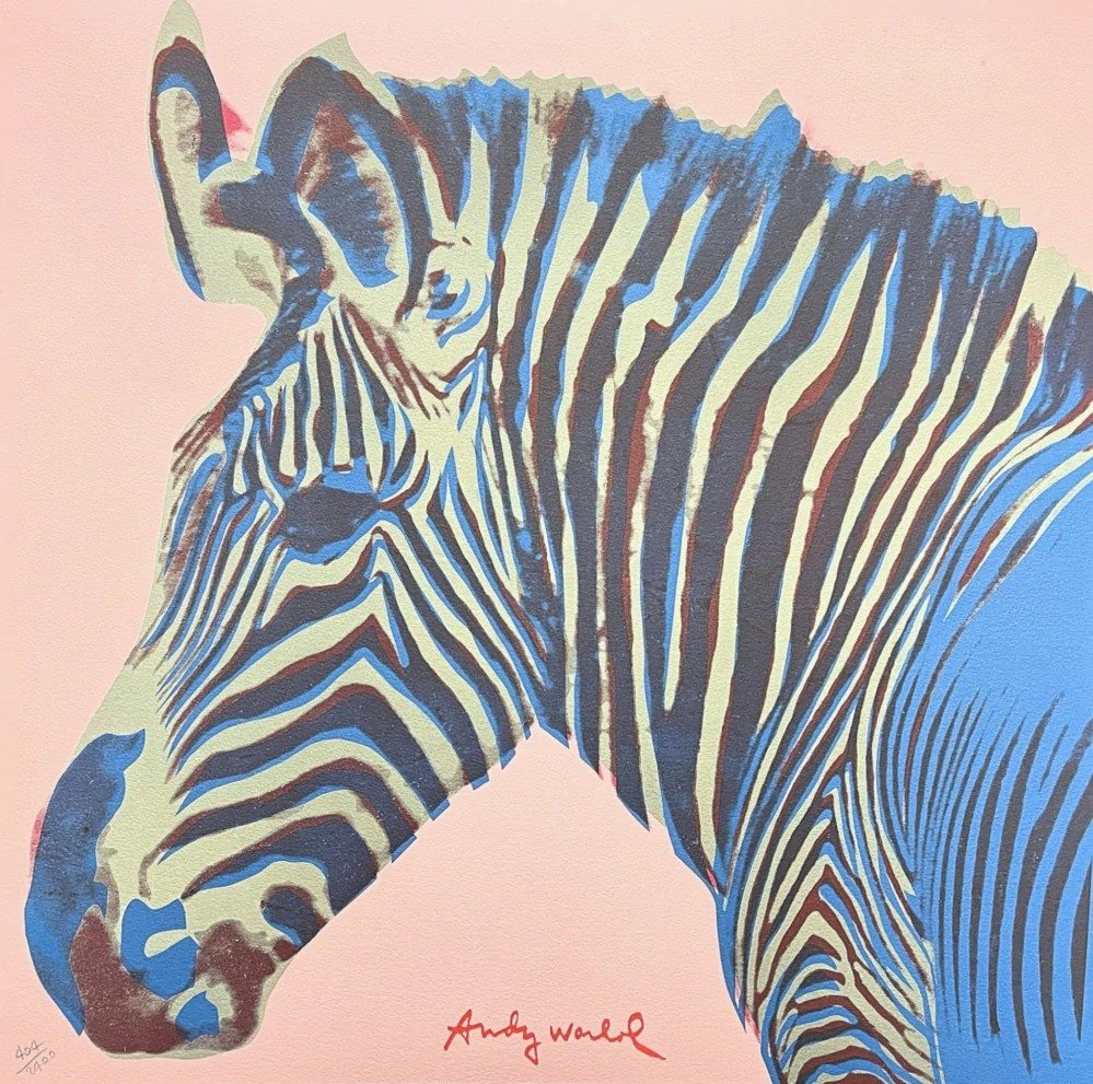 After Andy Warhol, Grevys Zebra Pink, 1980s, Print for sale at Pamono