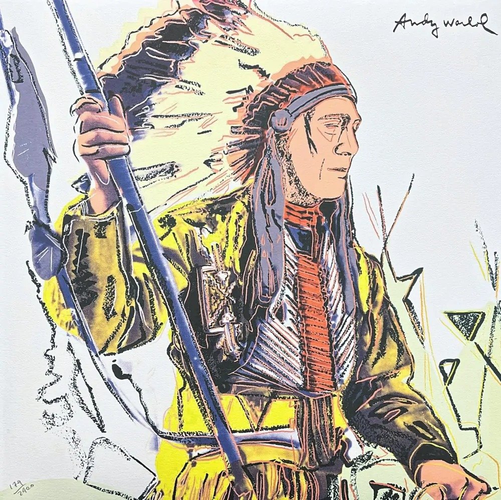 After Andy Warhol, War Bonnet Indian, 1980s, Print for sale at Pamono