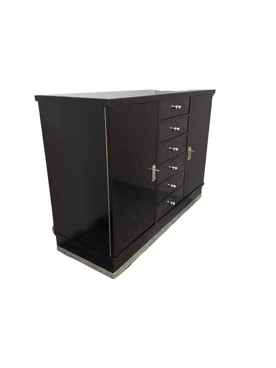 Art Deco Black Sideboard, 1920s for sale at Pamono