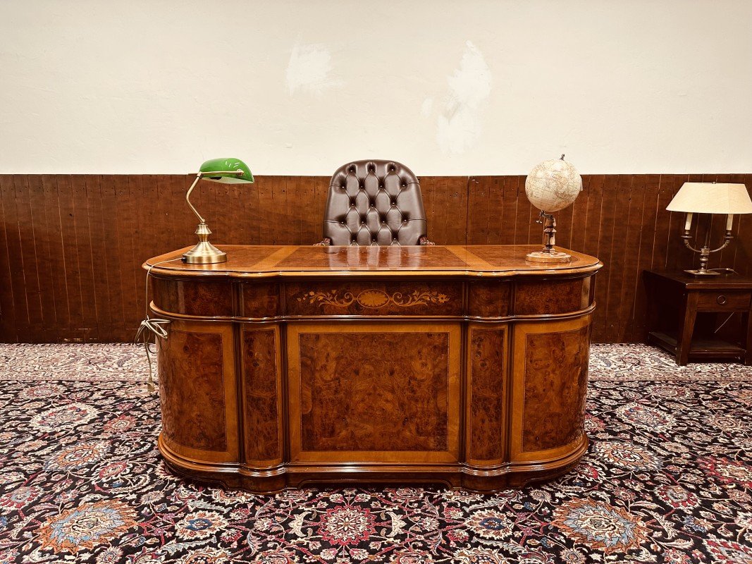 Italian Burlwood Desk with Backboard for sale at Pamono