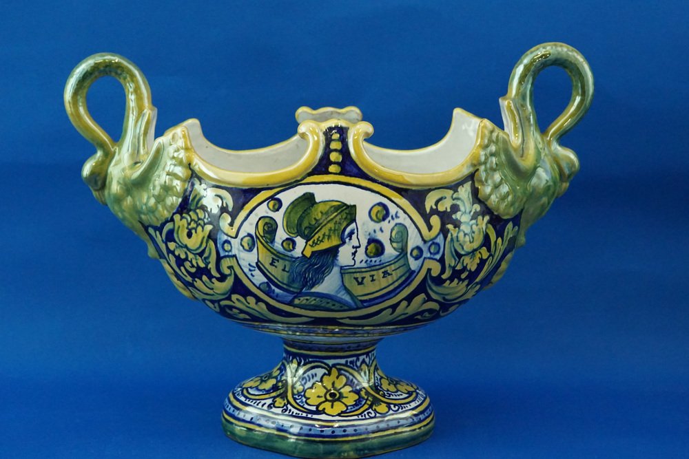 Neo-Renaissance Ceramic Centerpiece Vase by Morroni & Tega, from Gualdo ...