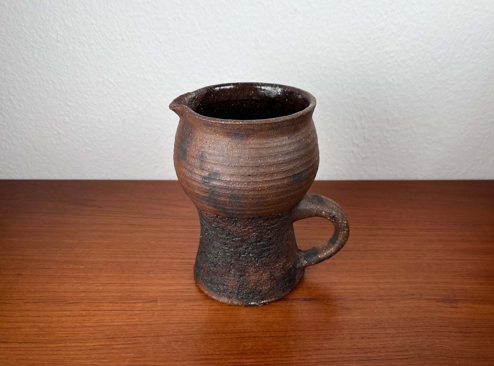 Mid-Century Modern Brutalist German Studio Pottery Carafe Vase by ...