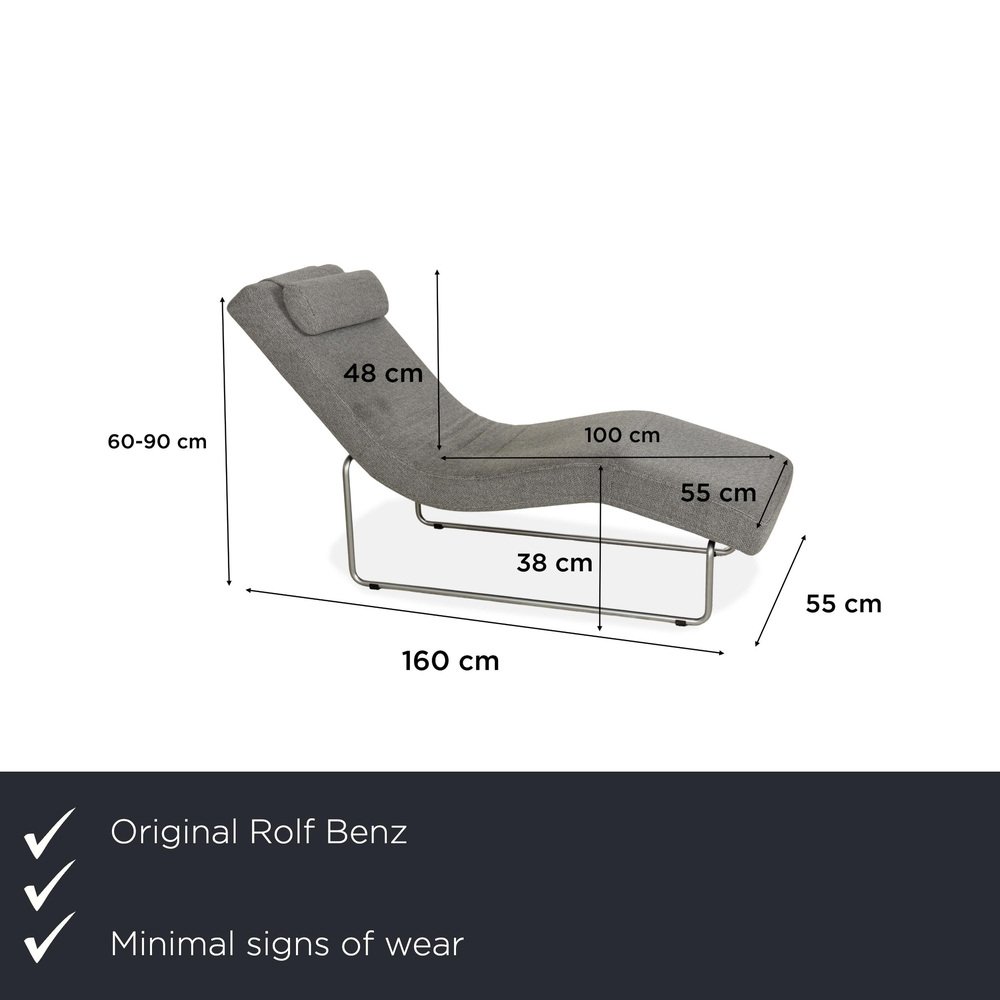 Model 680 Lounger in Grey Fabric from Rolf Benz for sale at Pamono