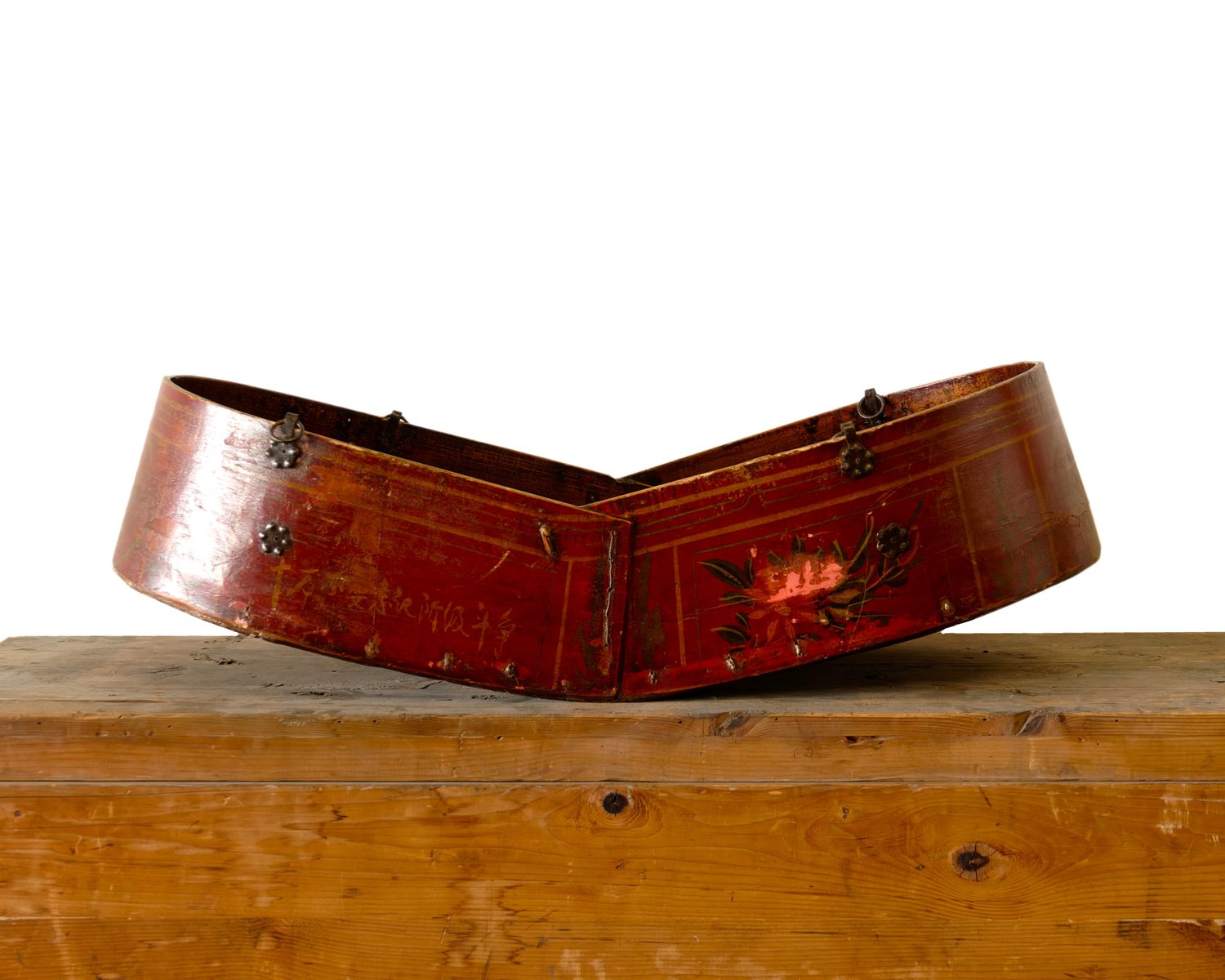 Antique Chinese Red Painted Cradle for sale at Pamono