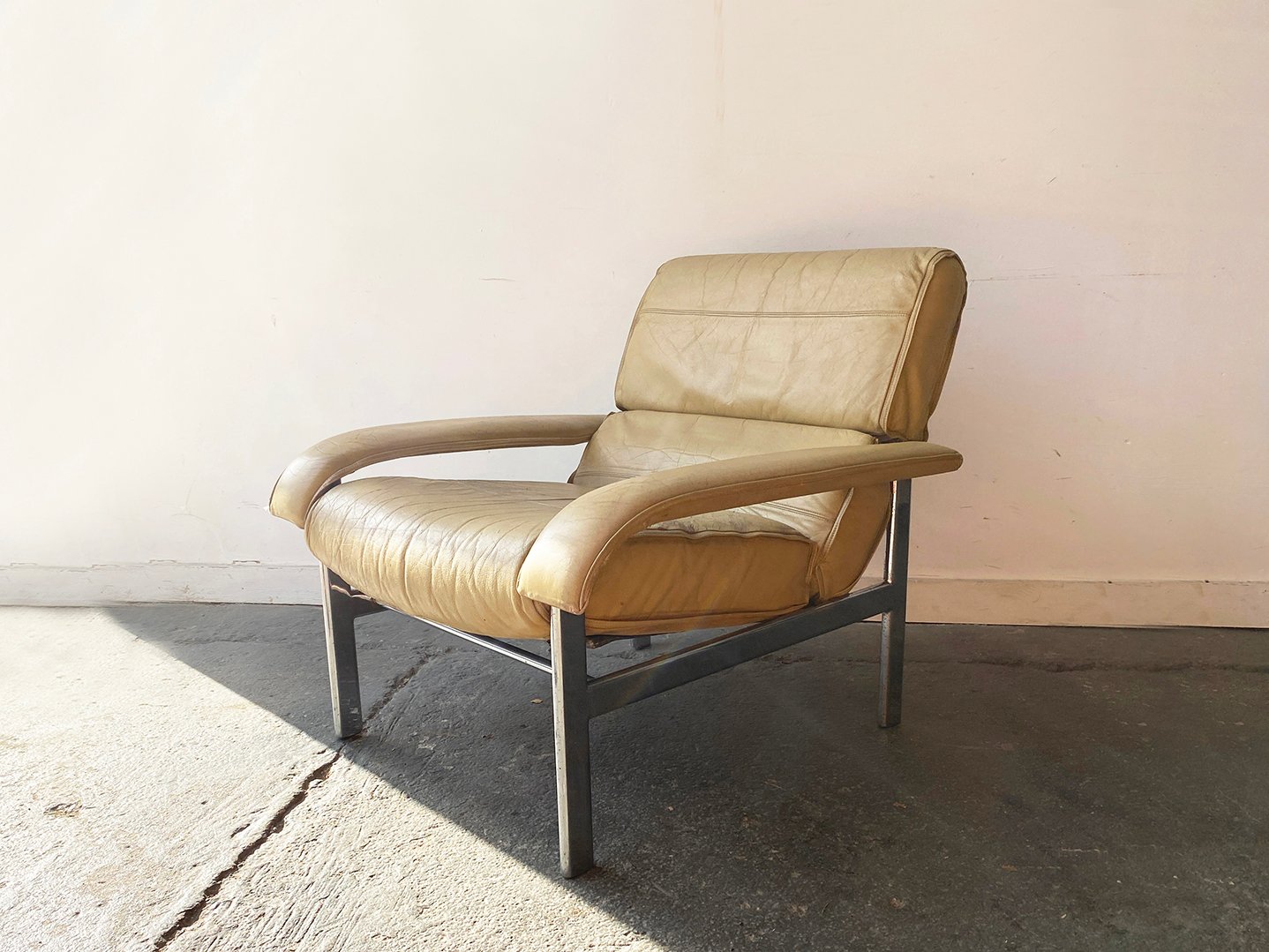 Mid-Century Modern Pieff Leather Gamma Lounge Chair by Tim Bates for ...