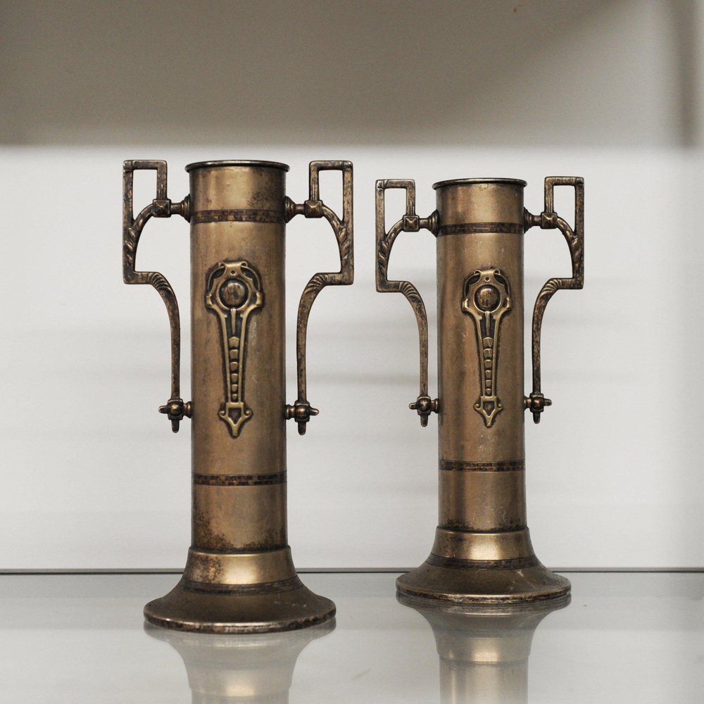 Art Nouveau Vases attributed to Beldray England, 1900s, Set of 2 for ...