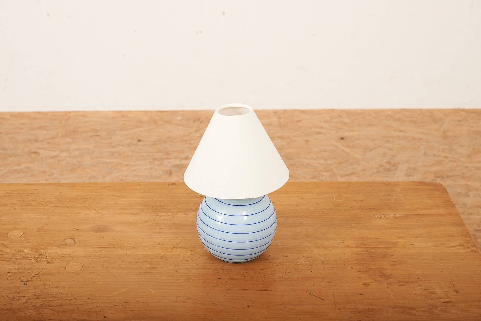 Table Lamp with Light Blue Glass Base for sale at Pamono