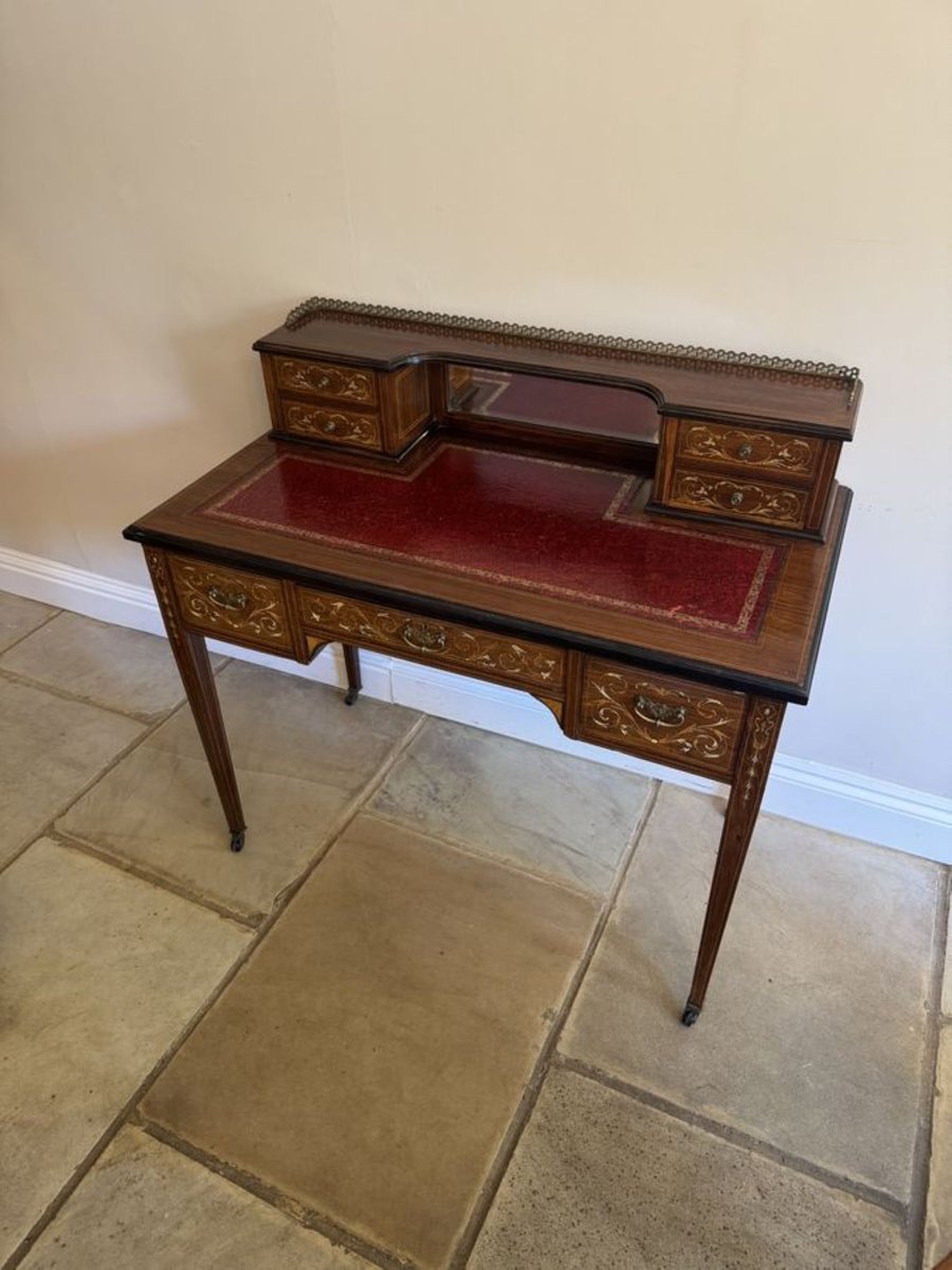 Antique Victorian Rosewood Inlaid Writing Desk, 1900 for sale at Pamono