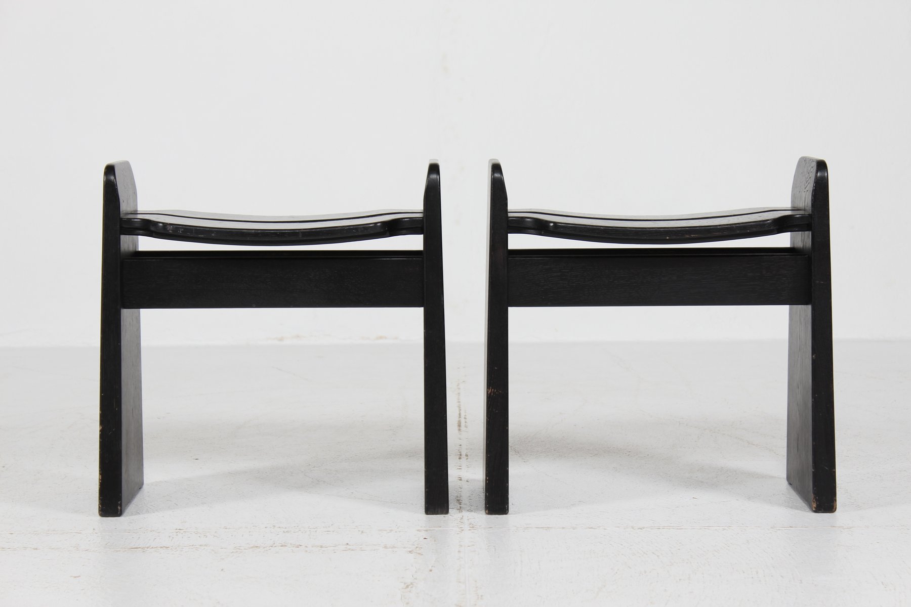 Stools Jonte on Dark Stained Oak by Gilbert Marklund, Sweden, 1980s ...