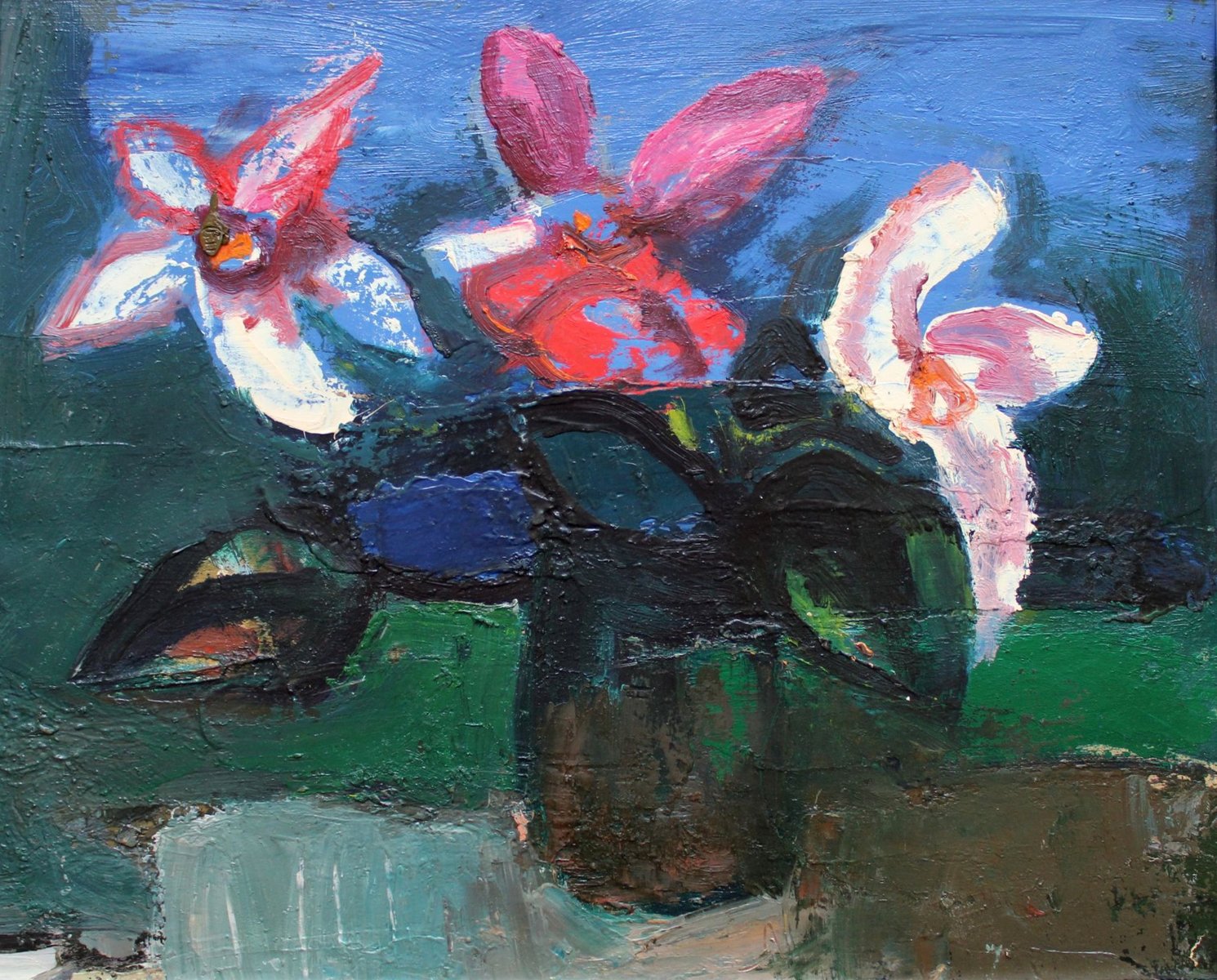 Aleksandrs Rodin, Flowers, 1993, Oil Painting for sale at Pamono