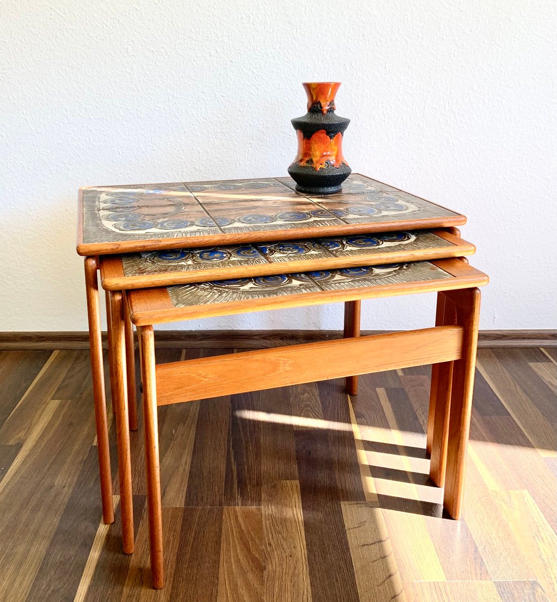 Mid-Century Modern Danish Teak Nesting Tables by Ox Art for Trioh, 1977 ...