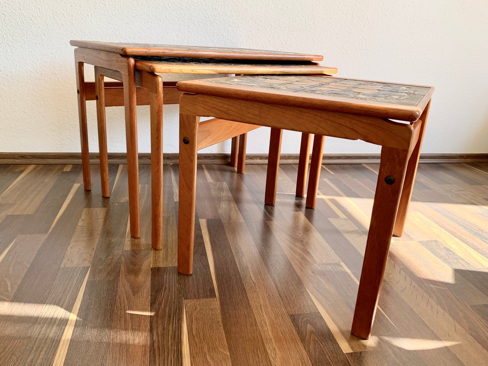 Mid-Century Modern Danish Teak Nesting Tables by Ox Art for Trioh, 1977 ...