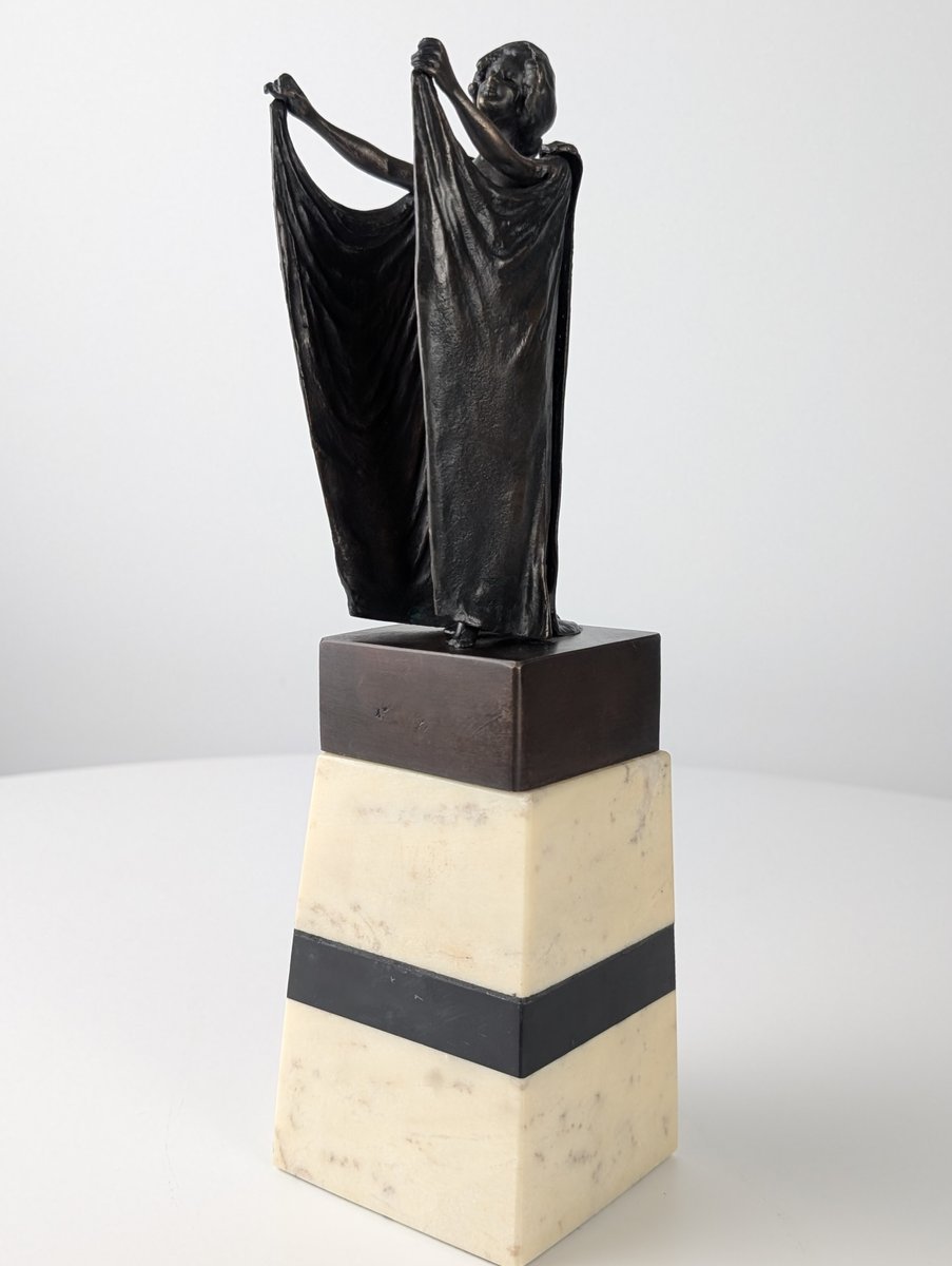 Carl Kauba, Articulated Sculpture of a Woman, 1900s, Bronze on Marble ...