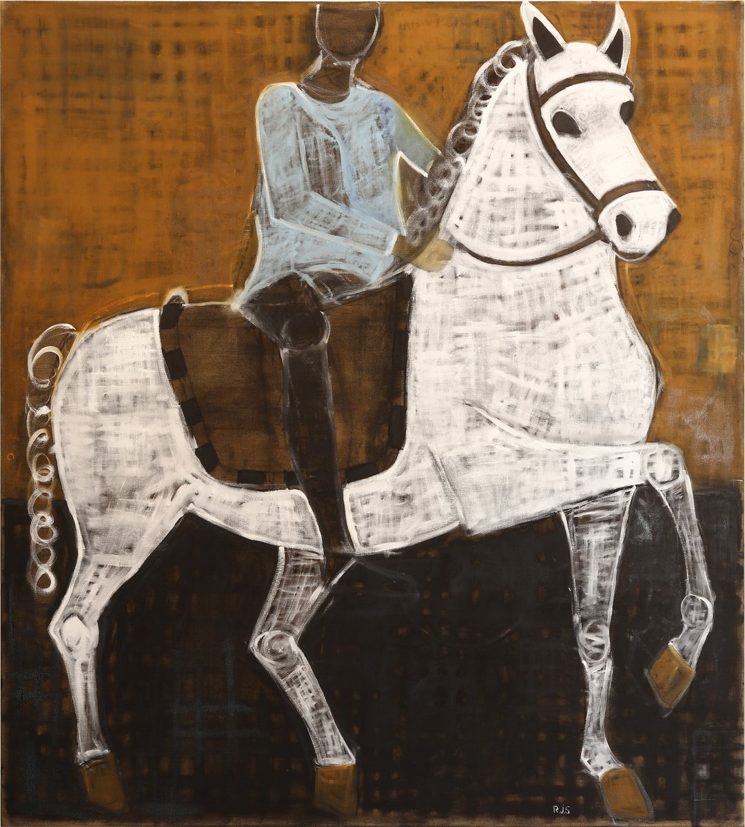 Rubins Johannes Spaans, Statue équestre de Marc Aurèle, 2025, huile sur ...