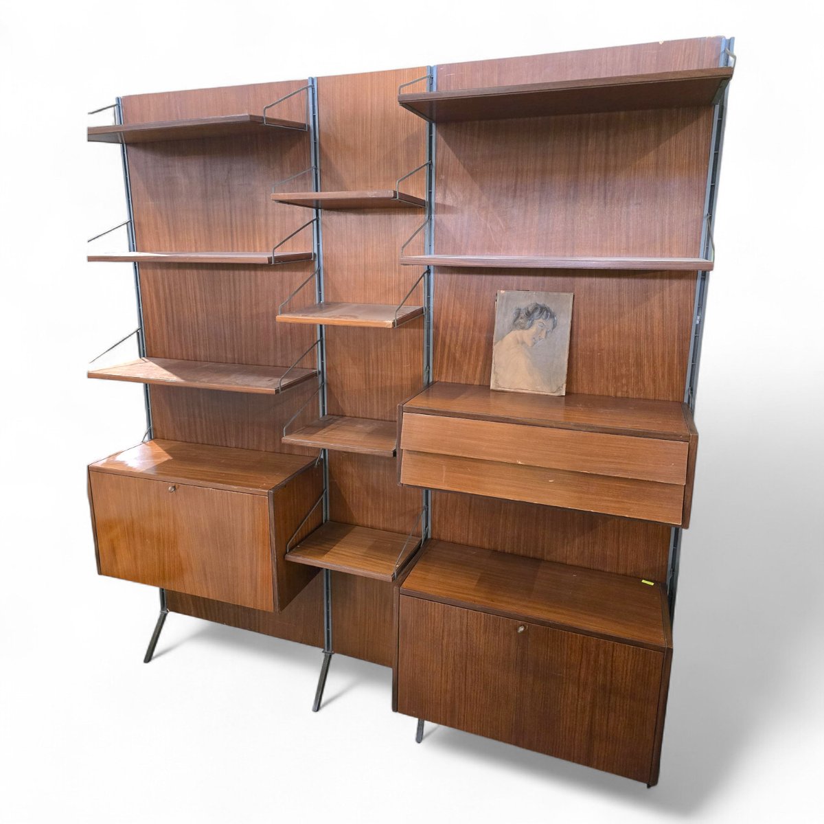 Mid-Century Modular Bookcase in Teak for sale at Pamono