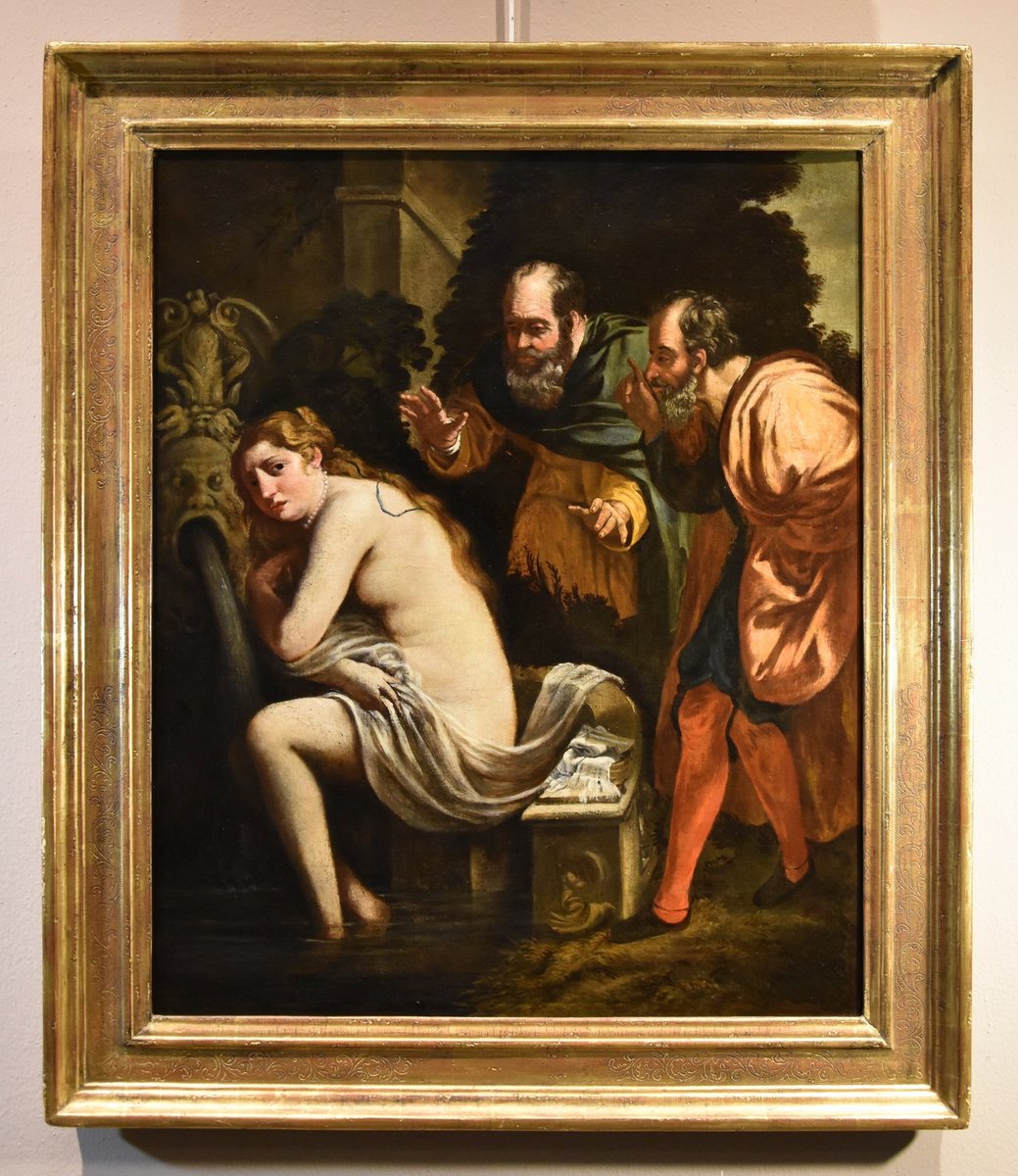 Roman School Artist, Susanna and the Elders, 17th Century, Oil on ...