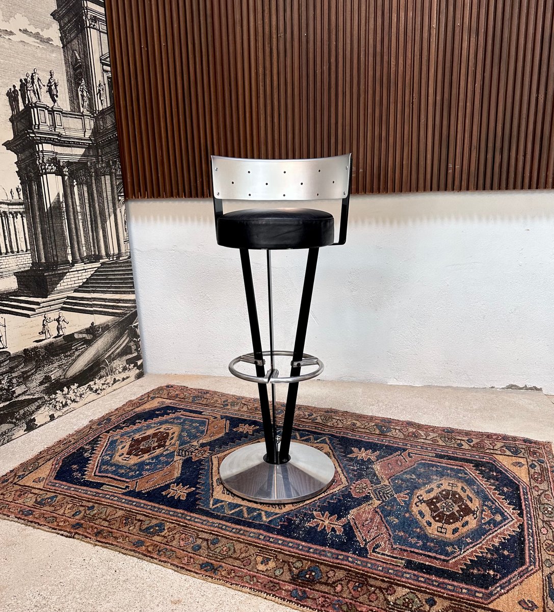 Sculptural Model Dry Martini Bar Stool in Steel with Metal Sheet and ...