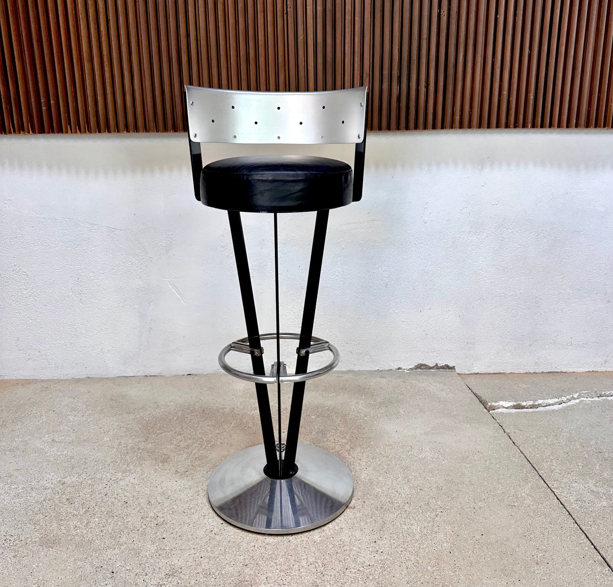 Sculptural Model Dry Martini Bar Stool in Steel with Metal Sheet and ...