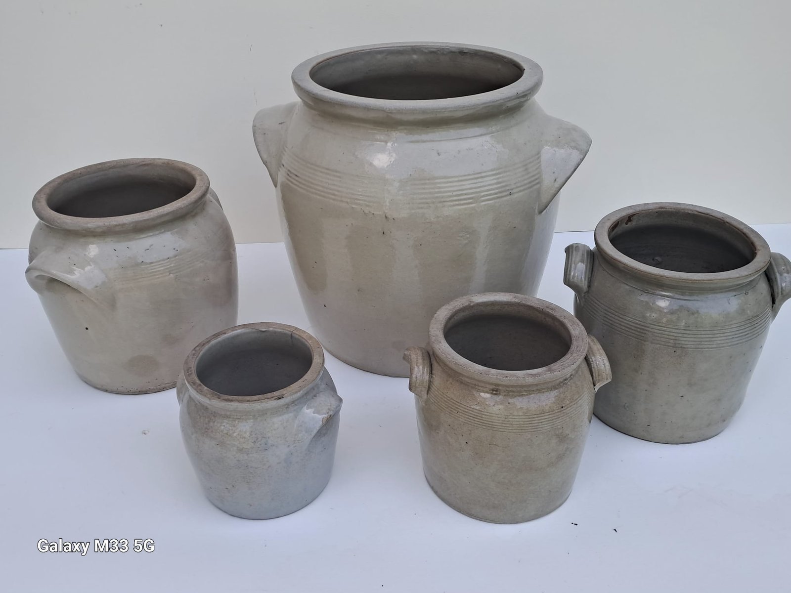 Vintage French Glazed Stoneware Confit Pots, 1890s, Set of 5 for sale ...