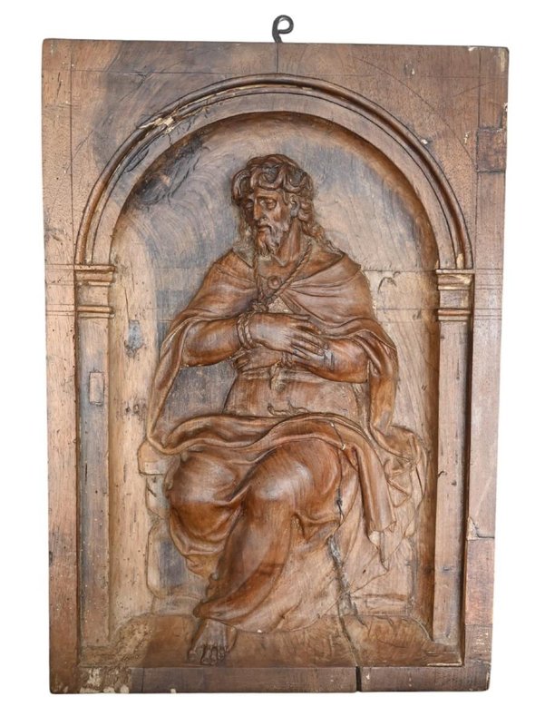 Carved Wooden Panel of Christ on the Cold Stone, 17th Century for sale ...