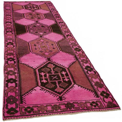 Pink Bohemian Runner Rug for sale at Pamono