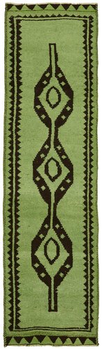 Green Bohemian Runner Rug for sale at Pamono
