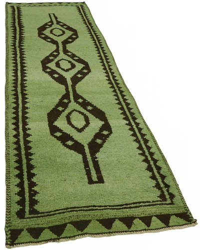 Green Bohemian Runner Rug for sale at Pamono